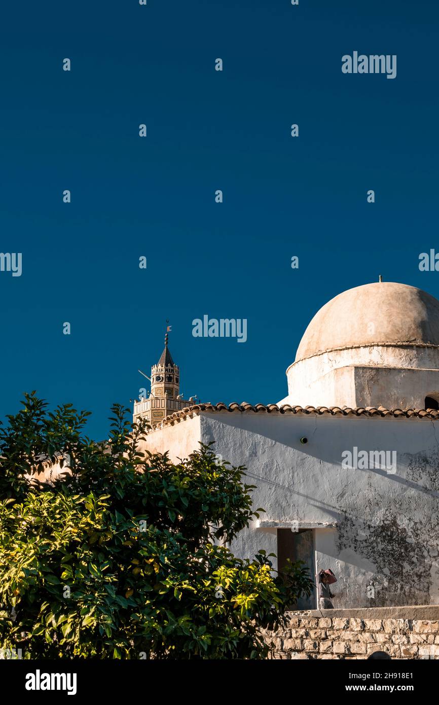 Low angle shot of the Great Mosque of Testour in Tunisia Stock Photo ...