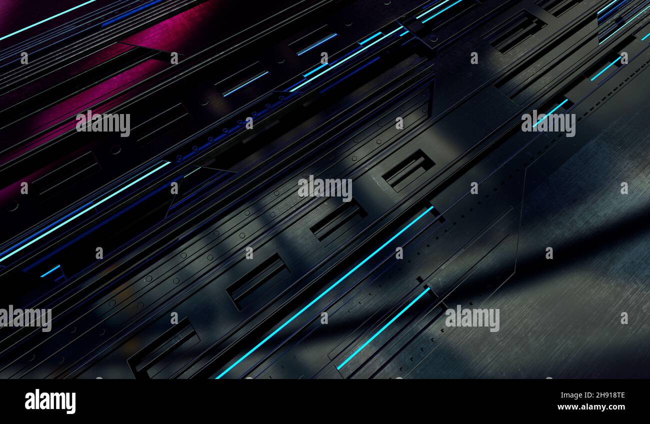 3d abstract technology background from metal parts. 3d rendering Stock ...