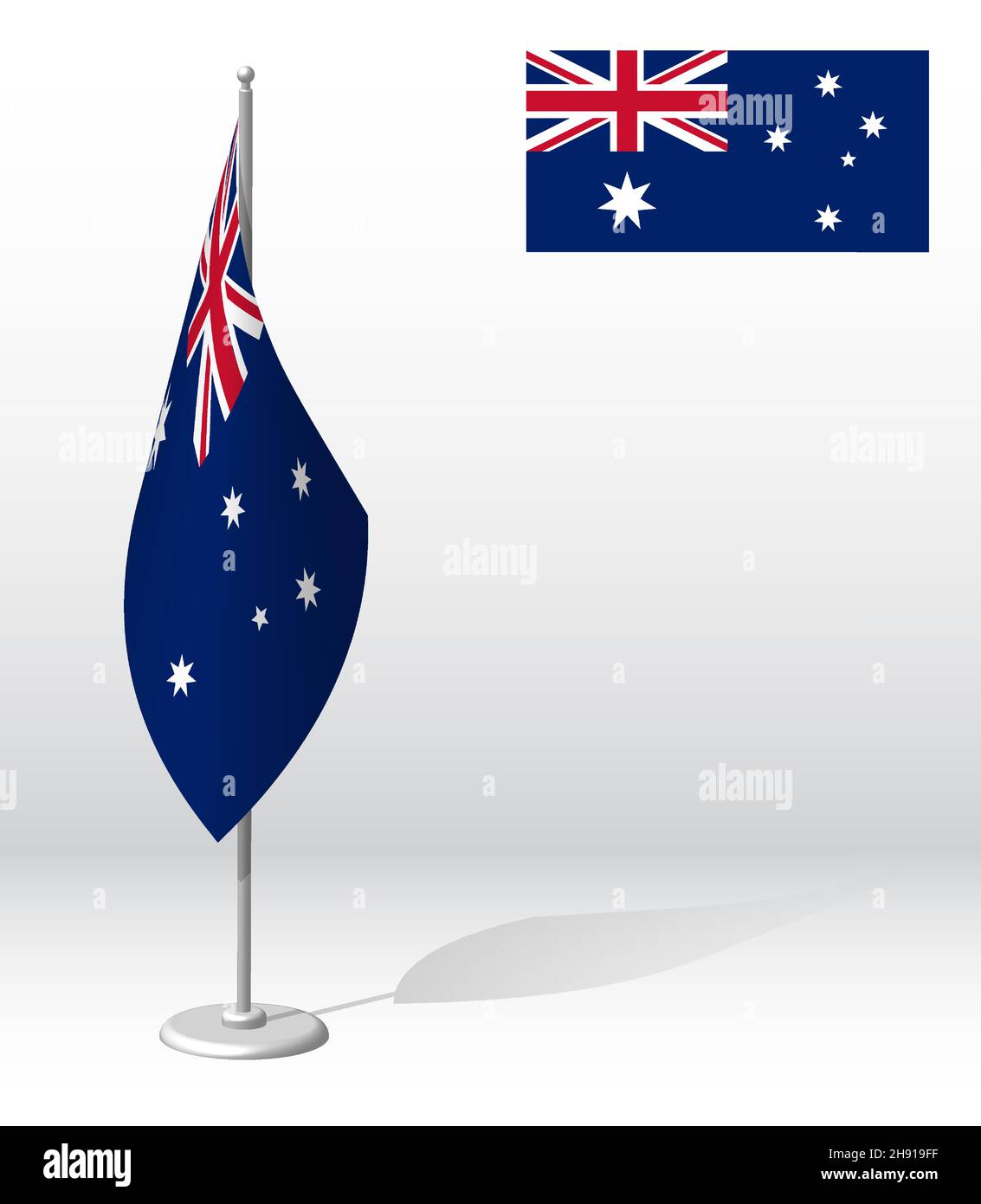 AUSTRALIA flag on flagpole for registration of solemn event, meeting ...