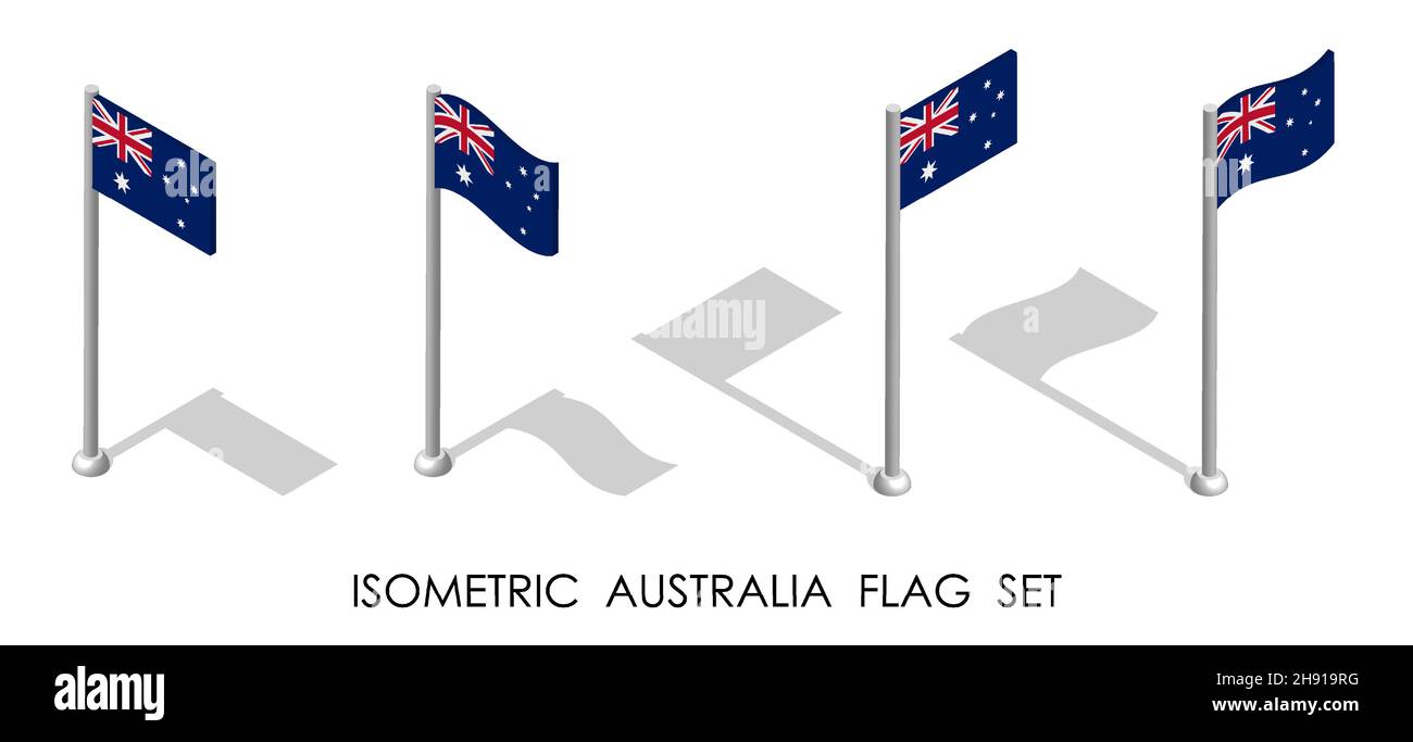 isometric flag of AUSTRALIA in static position and in motion on ...