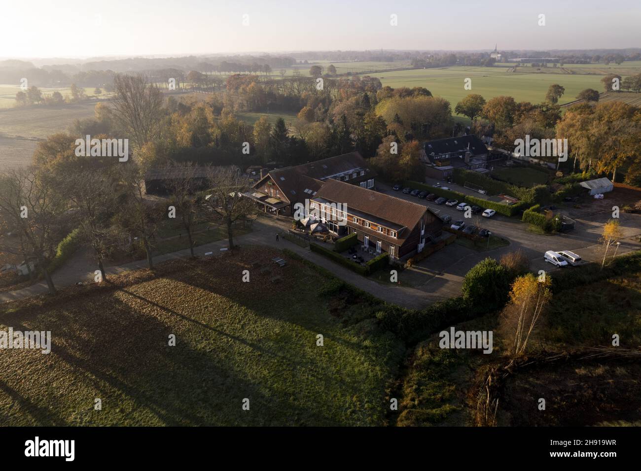 Dutch landscape seen from above with dramatic countryside scenery Stock ...