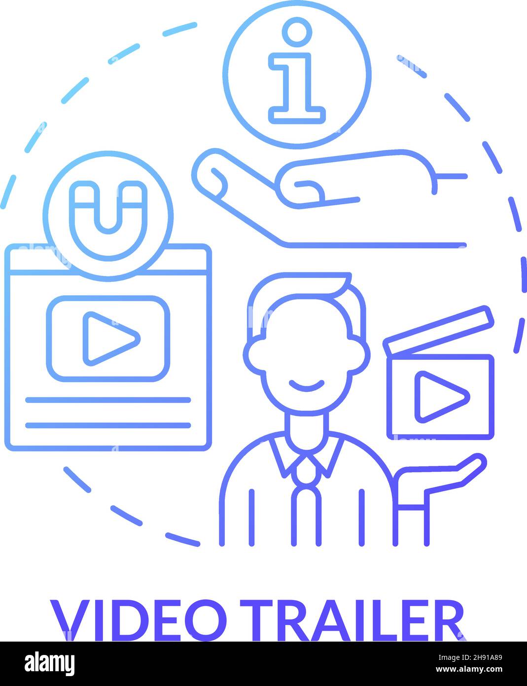 Video trailer advertisement concept icon Stock Vector Image & Art - Alamy