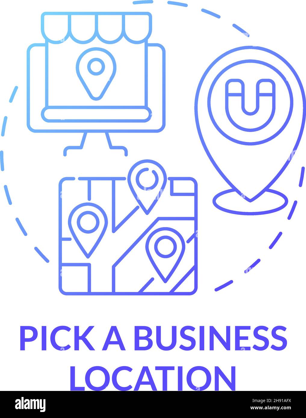 Pick business location for customers concept icon Stock Vector Image ...