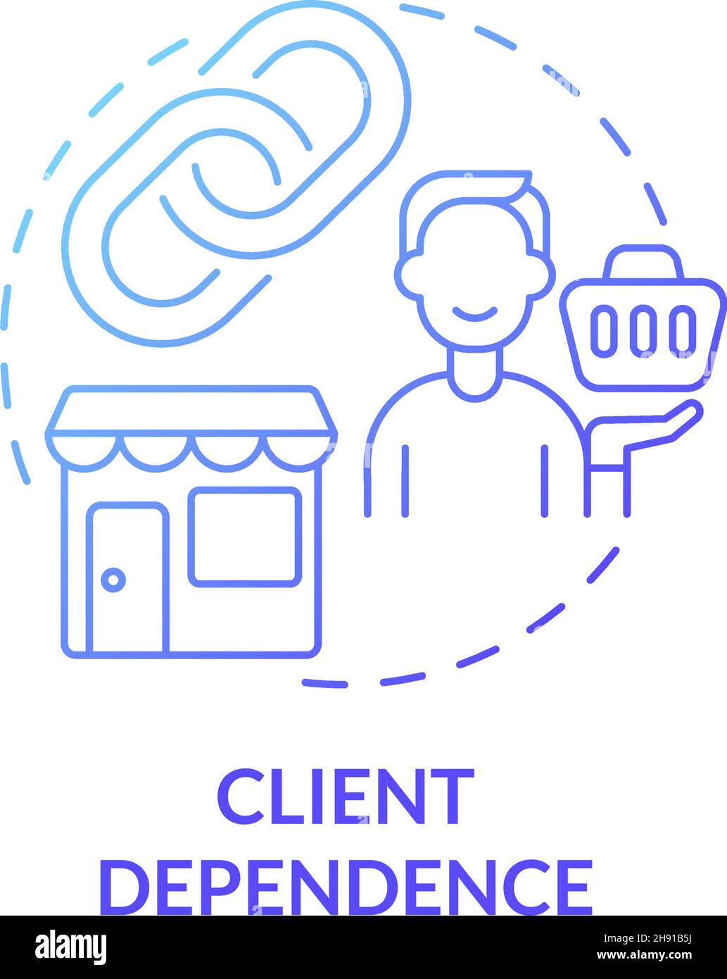 Client dependence problem concept icon Stock Vector Image & Art - Alamy