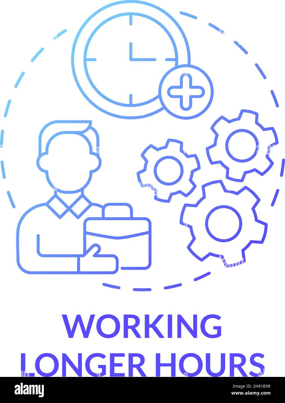 Working longer hours for result concept icon Stock Vector Image & Art ...