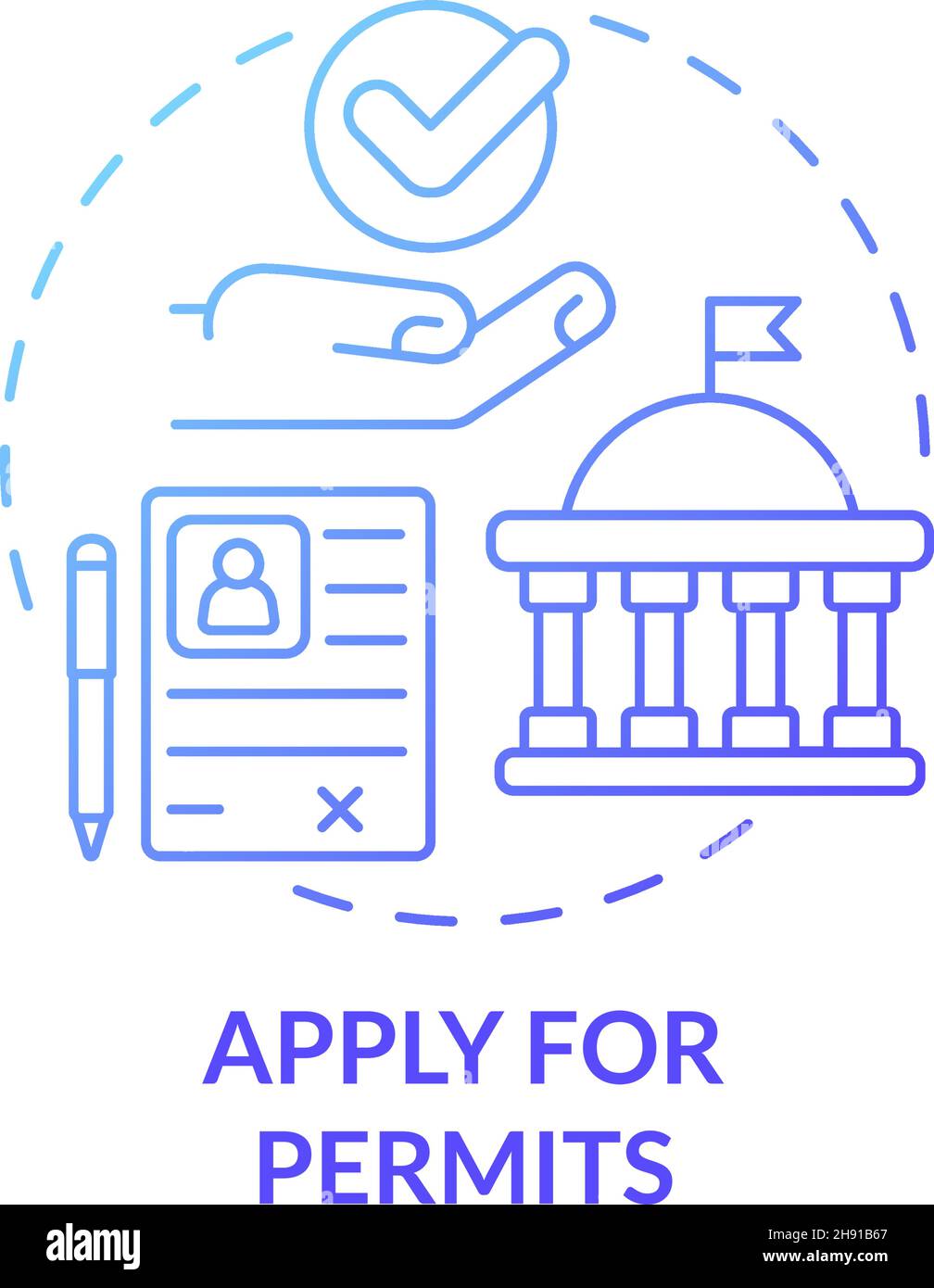 Apply for permits papers concept icon Stock Vector Image & Art - Alamy