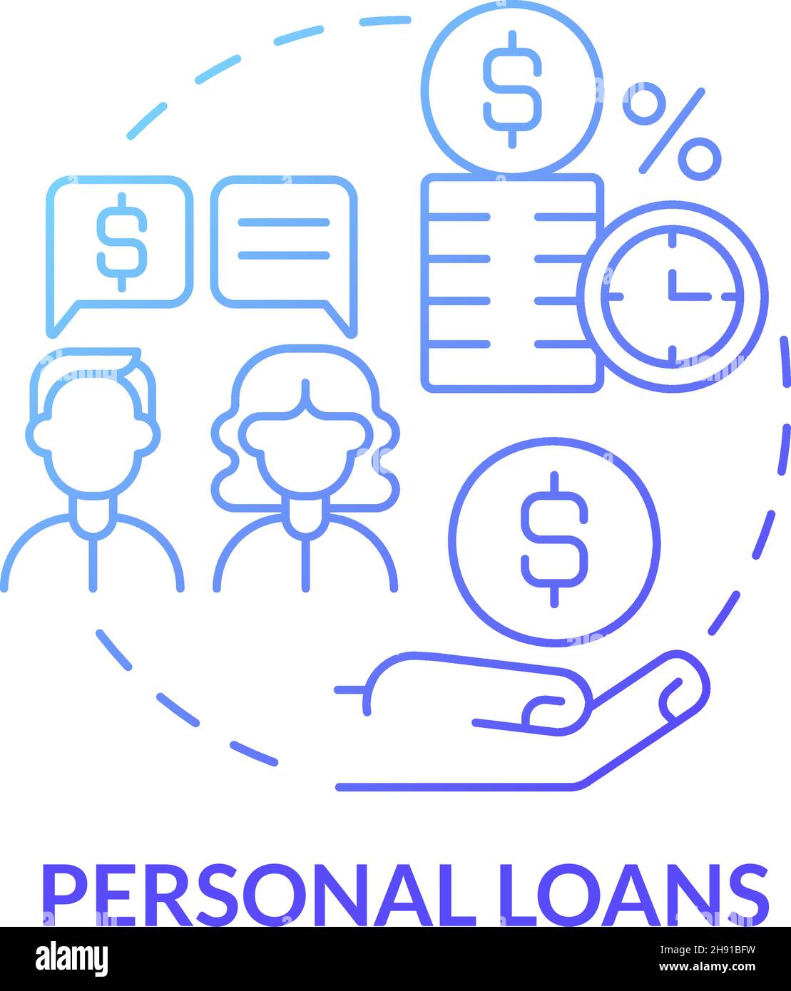 Loan personal icon outline Stock Vector Images - Alamy