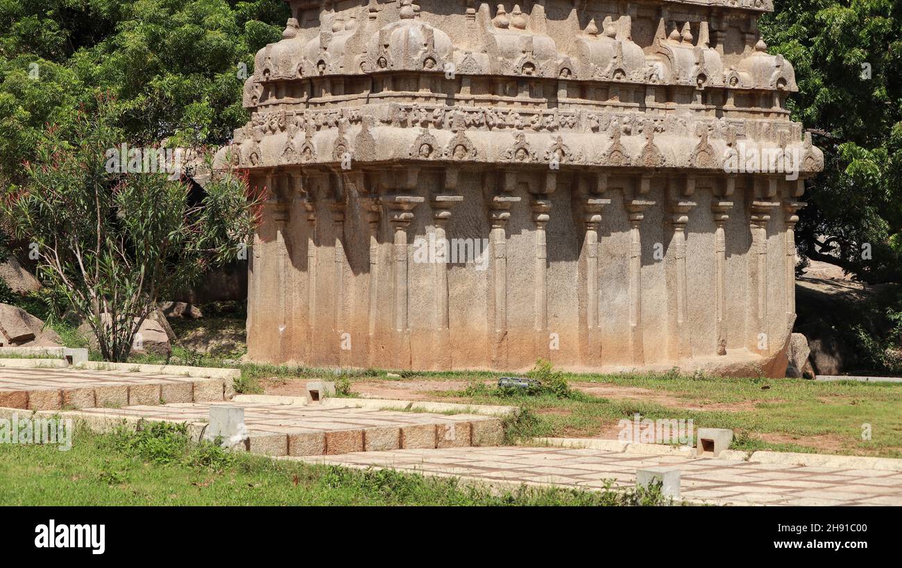Temple carved in stone. And there are many sculptures in it. Located in ...