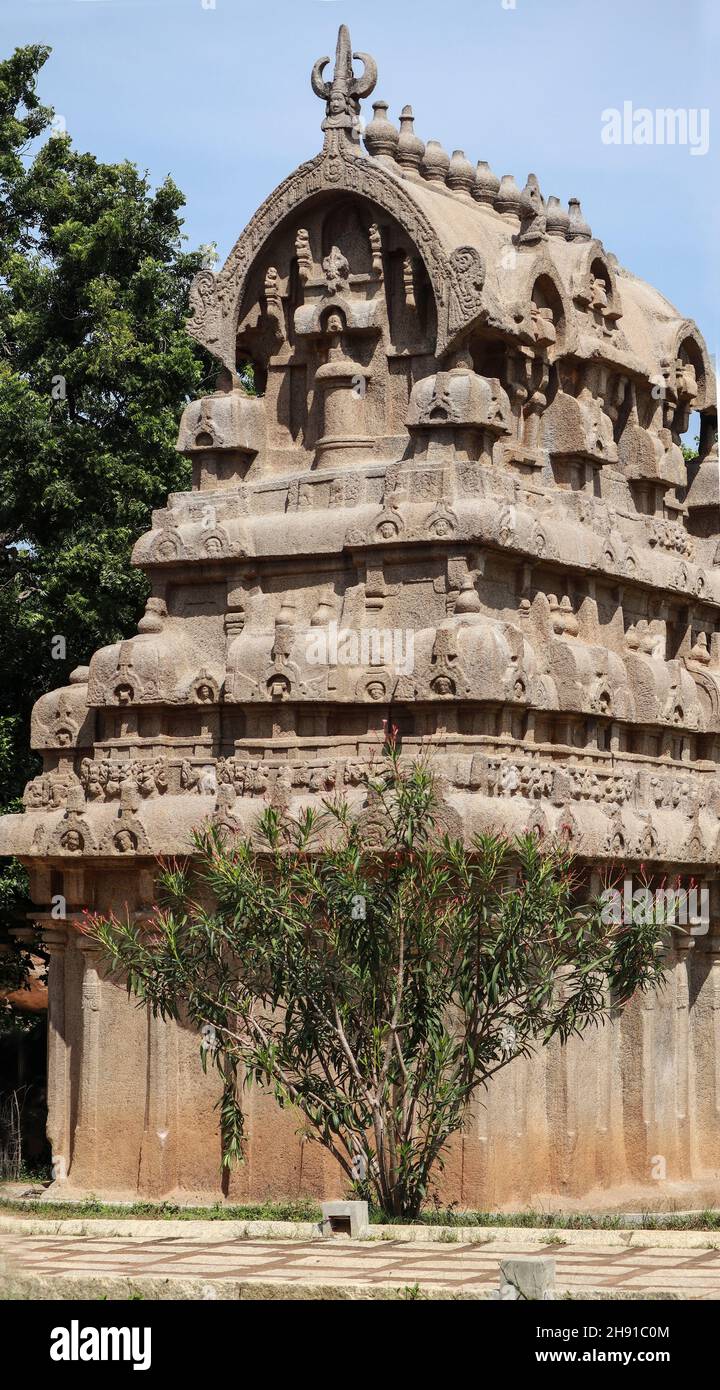 Temple carved in stone. And there are many sculptures in it. Located in ...