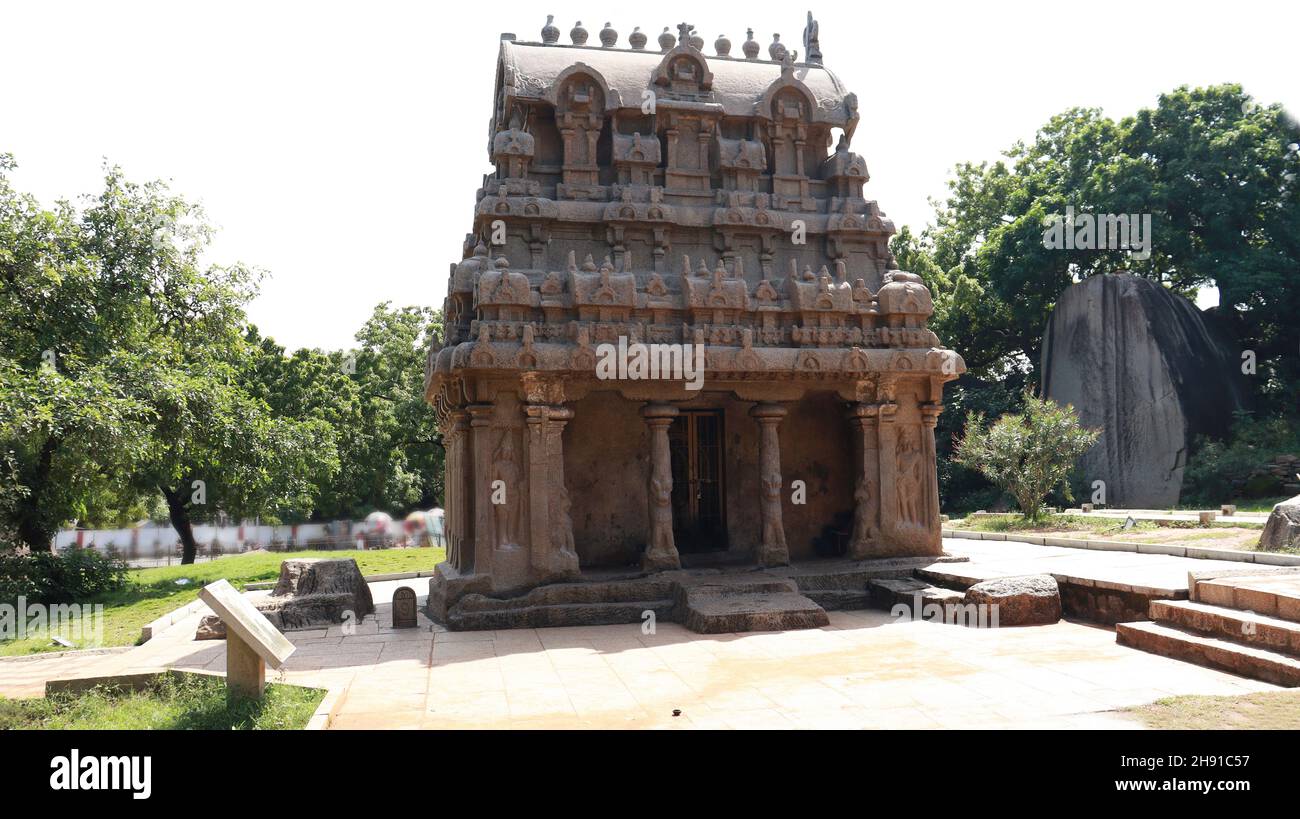 Temple carved in stone. And there are many sculptures in it. Located in ...