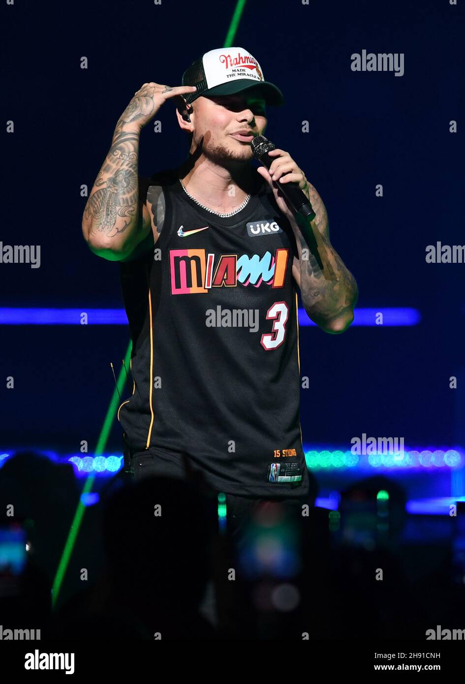 Miami, FL, USA. 02nd Dec, 2021. Kane Brown performs during the Blessed ...