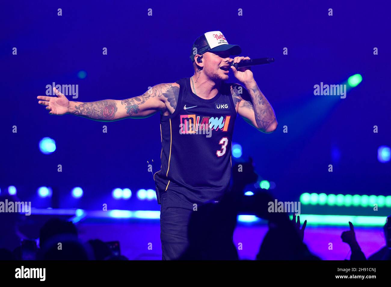 Miami, FL, USA. 02nd Dec, 2021. Kane Brown performs during the Blessed ...