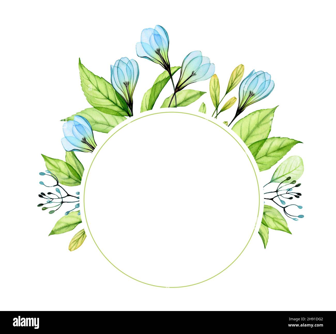 Watercolor round frame hi-res stock photography and images - Alamy