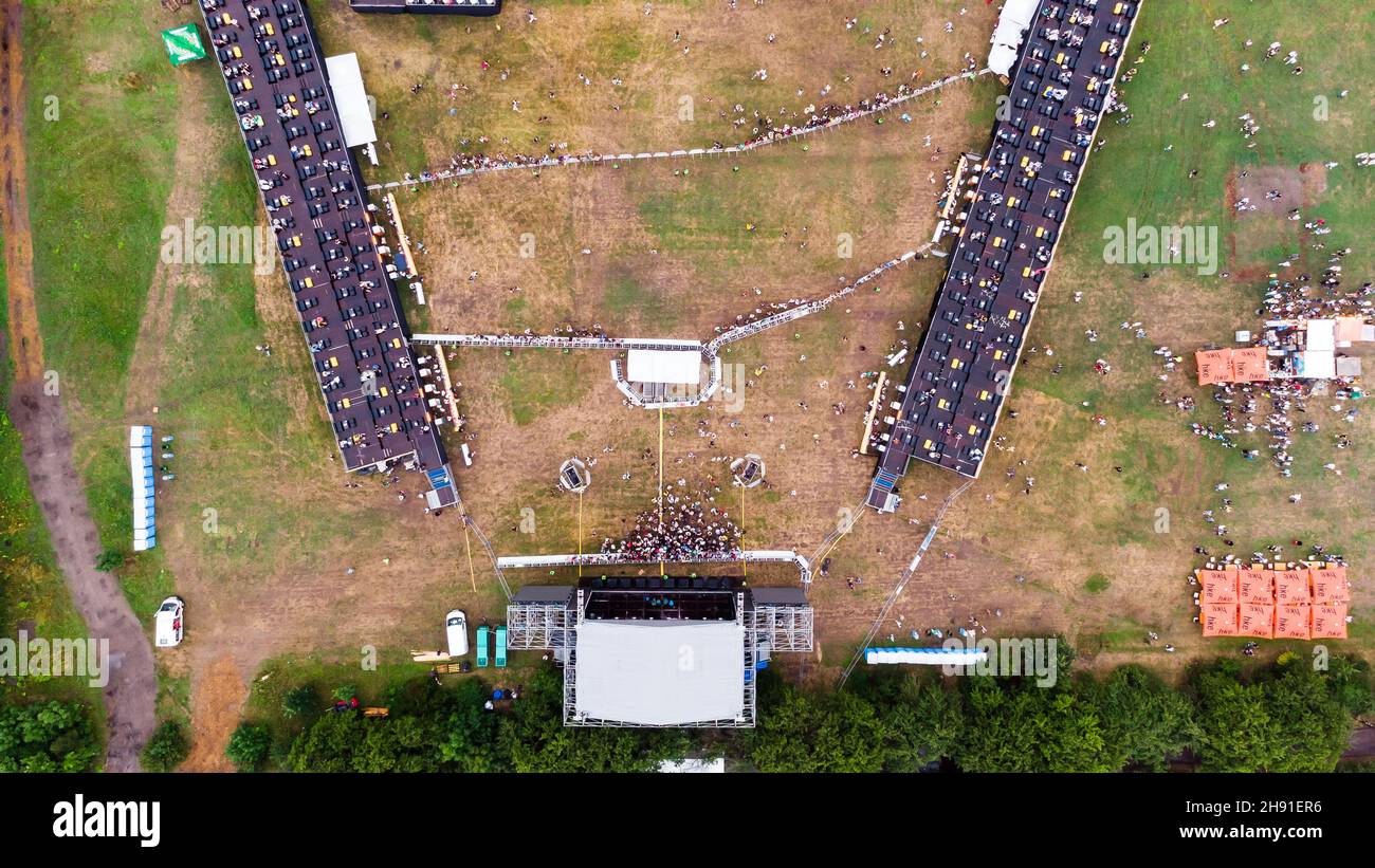 Festival field, concert in the field, background and stage Stock Photo ...