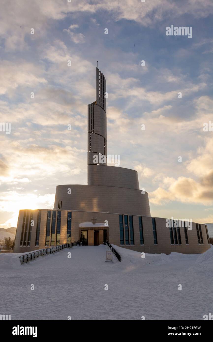 The Northern Lights Cathedral - Alta Church in late afternoon on a ...