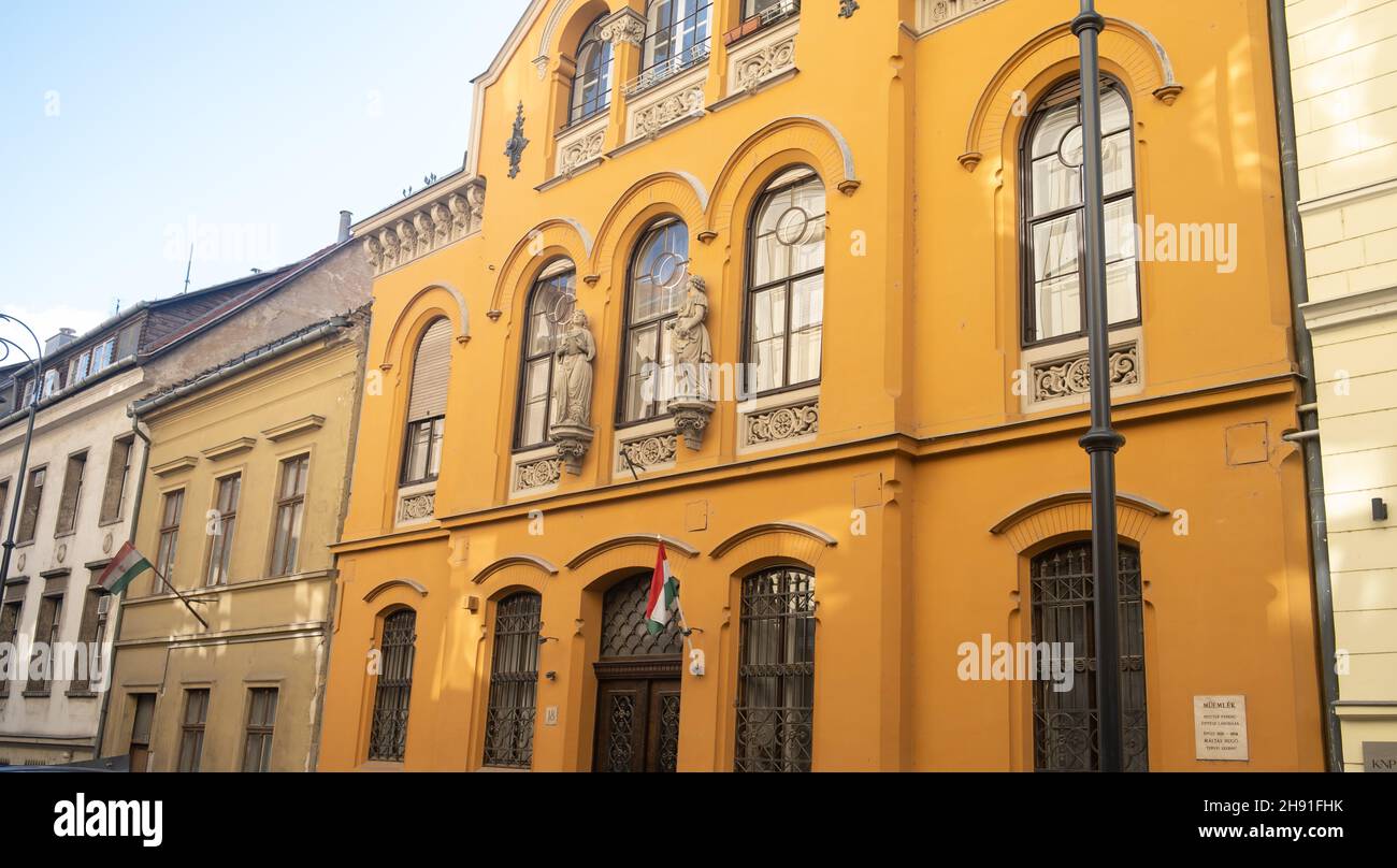 Beautiful classical architecture building next to the Buda castle area ...