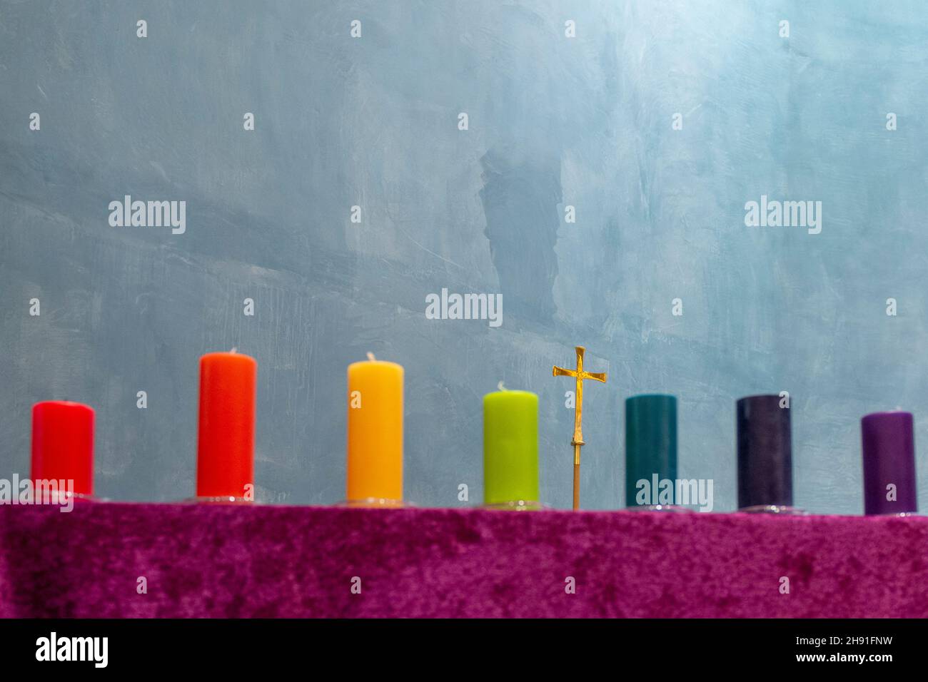 Colourful Pillar Candles inside the Northern Lights Cathedral - Alta ...