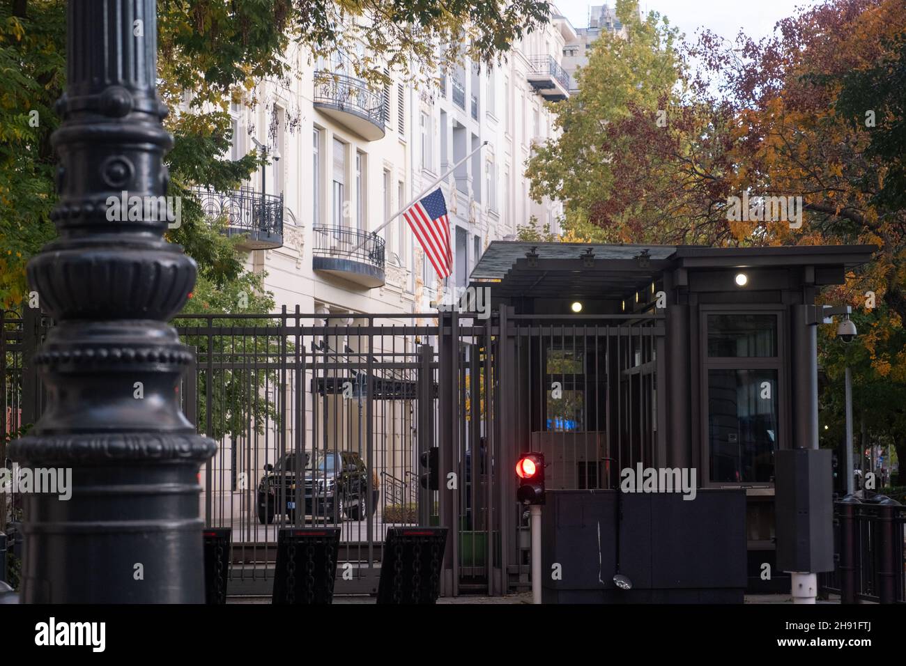 Budapest, Hungary - 1 November 2021: USA American Embassy with the US ...