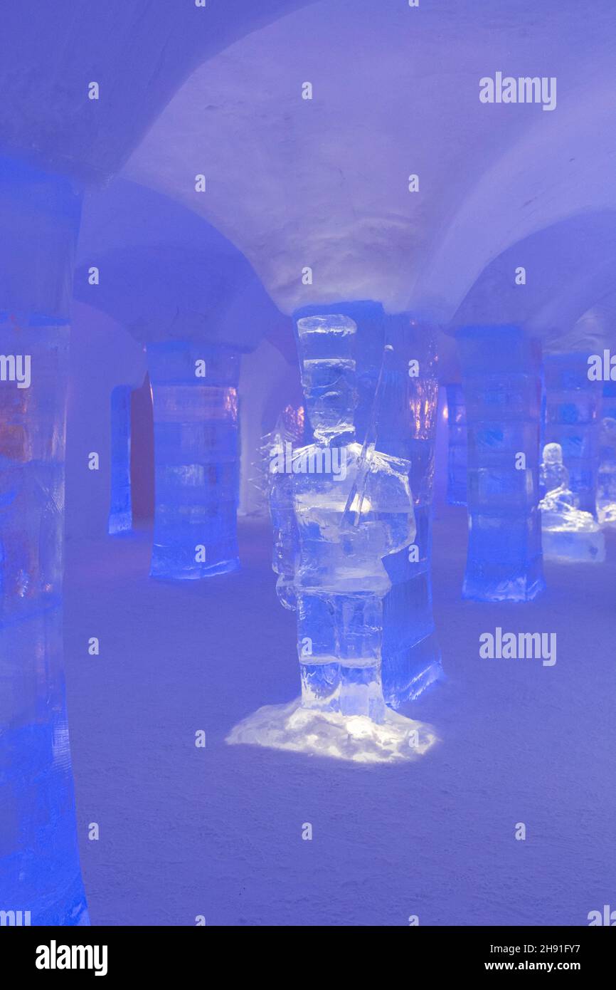 Ice Carvings in the Entrance Hallway of the Sorrisniva Igloo Hotel ...