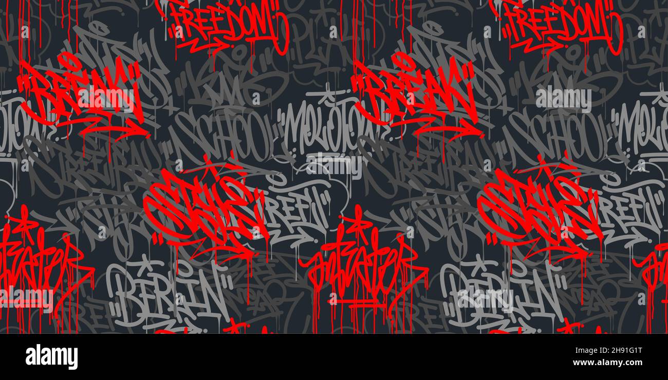 Dark Seamless Abstract Hip Hop Street Art Graffiti Style Urban ...