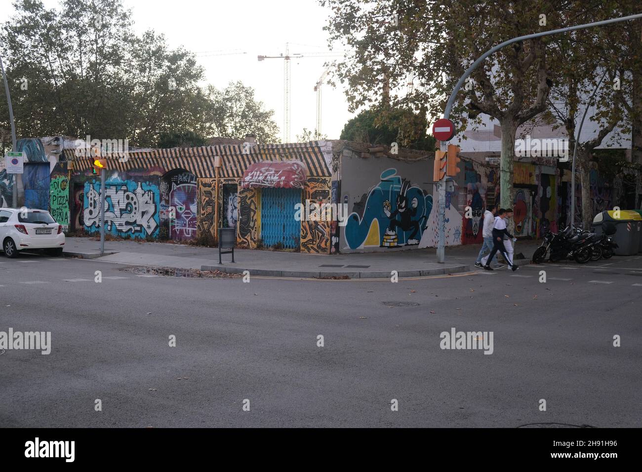 Barcelona, Spain - 5 November 2021: Poor area of Spain, abandoned ...
