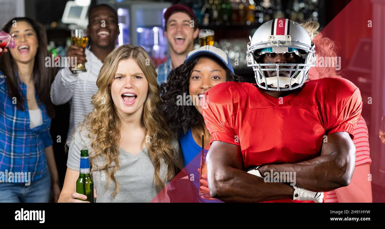 Composite image of football fans against white background with vignette ...