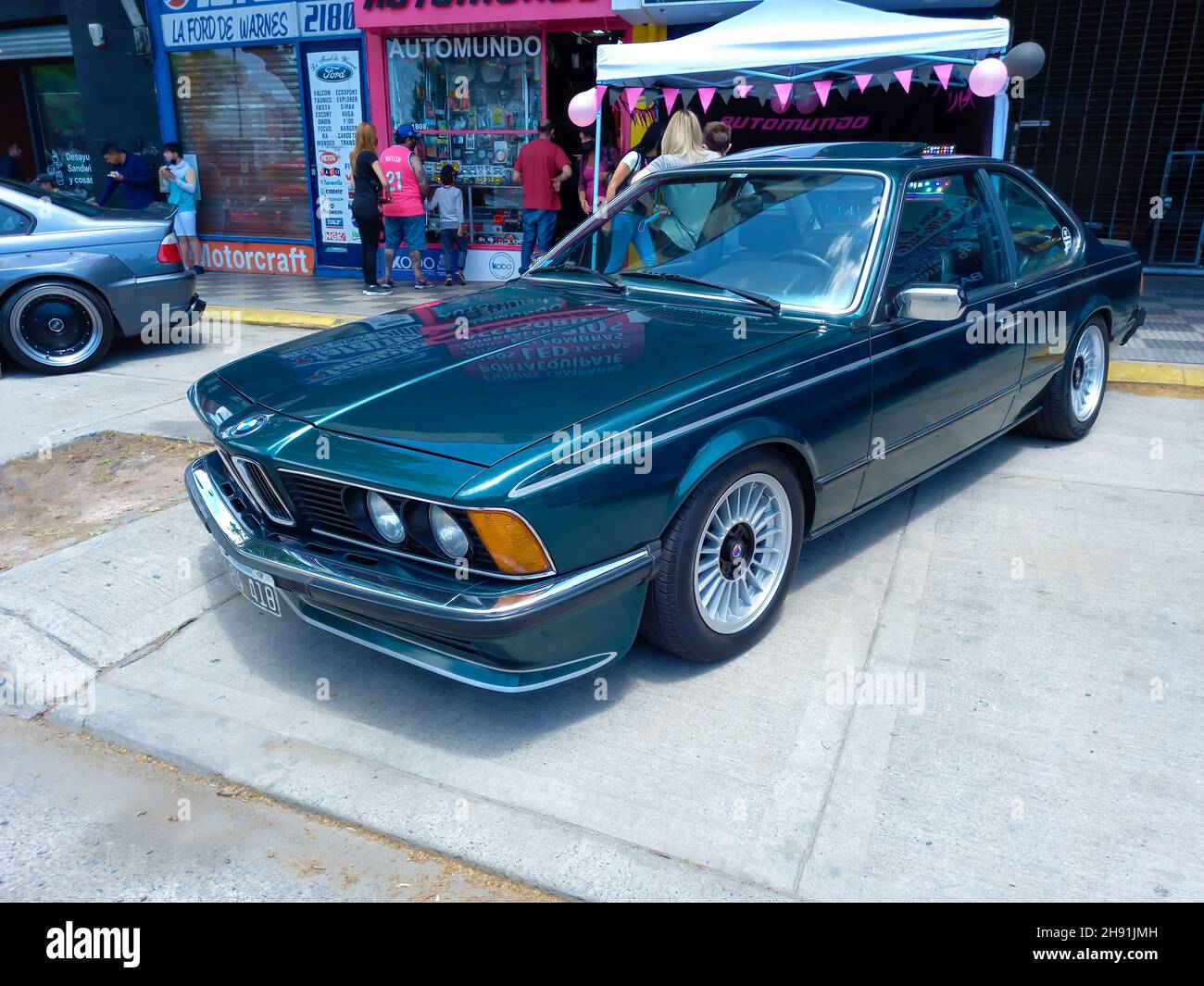 BUENOS AIRES, ARGENTINA - Nov 08, 2021: shot of a sporty blue German ...
