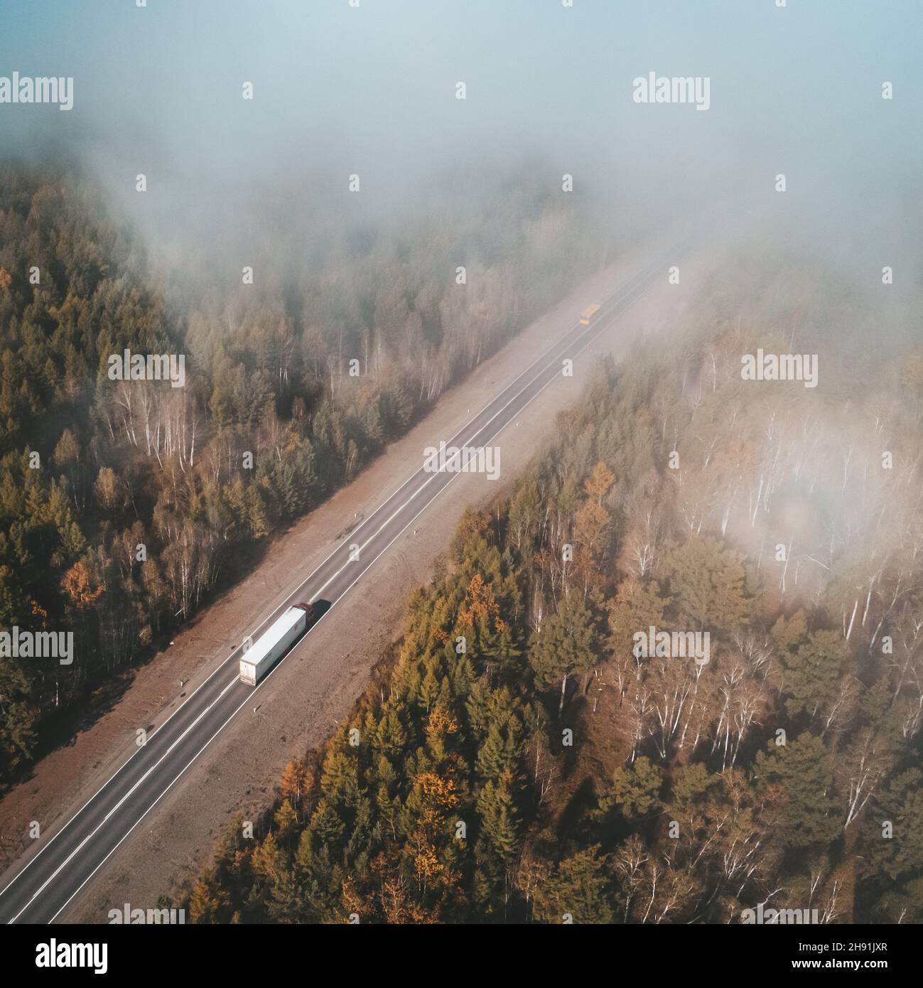 Truck on forest road hi-res stock photography and images - Alamy