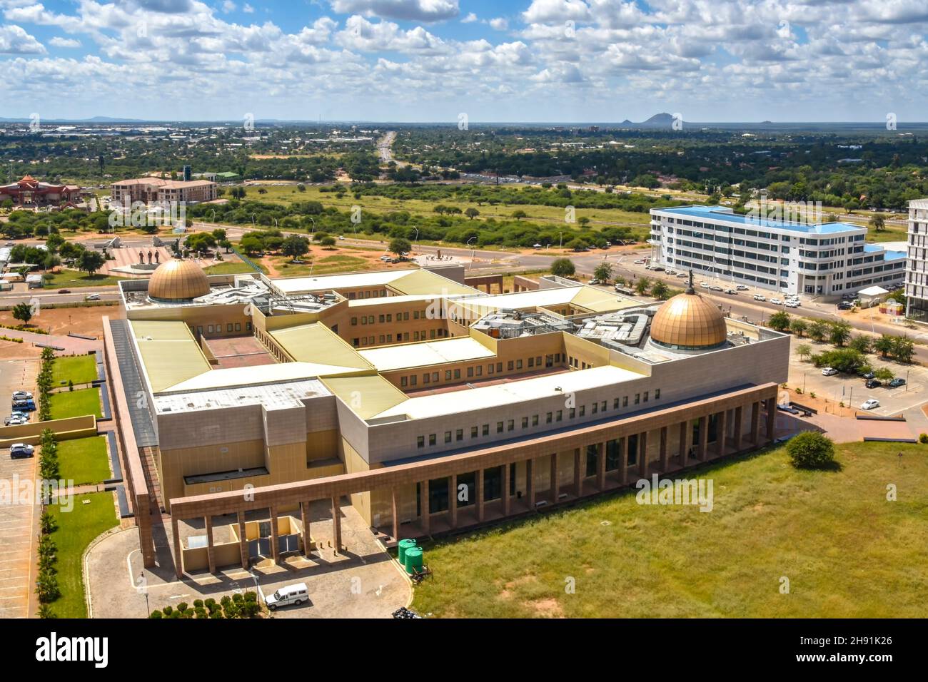 The new central business district in Gaborone in the South of Botswana ...