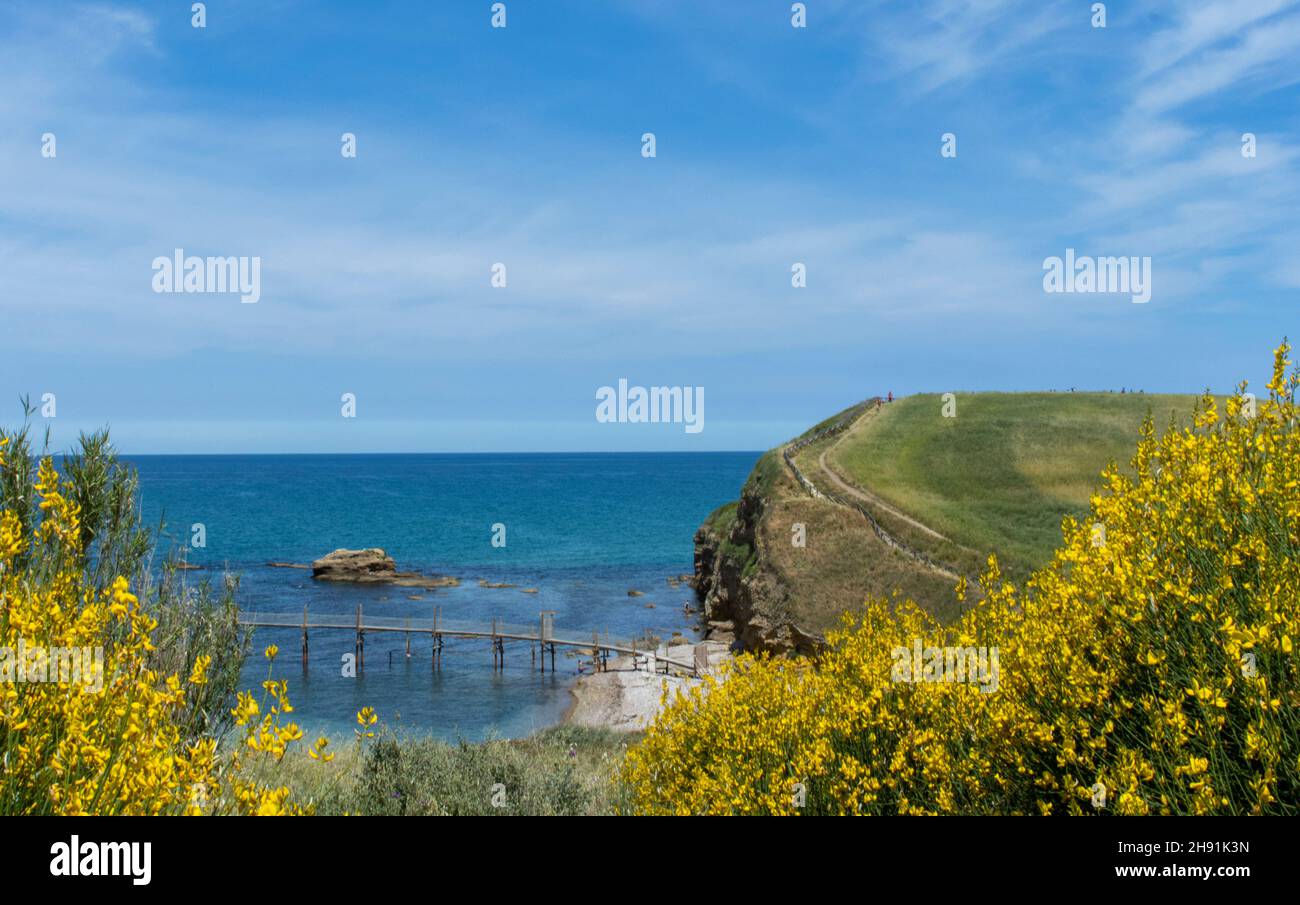 Punta Aderci, on the Costa dei Trabocchi in Abruzzo, Italy, is a very ...