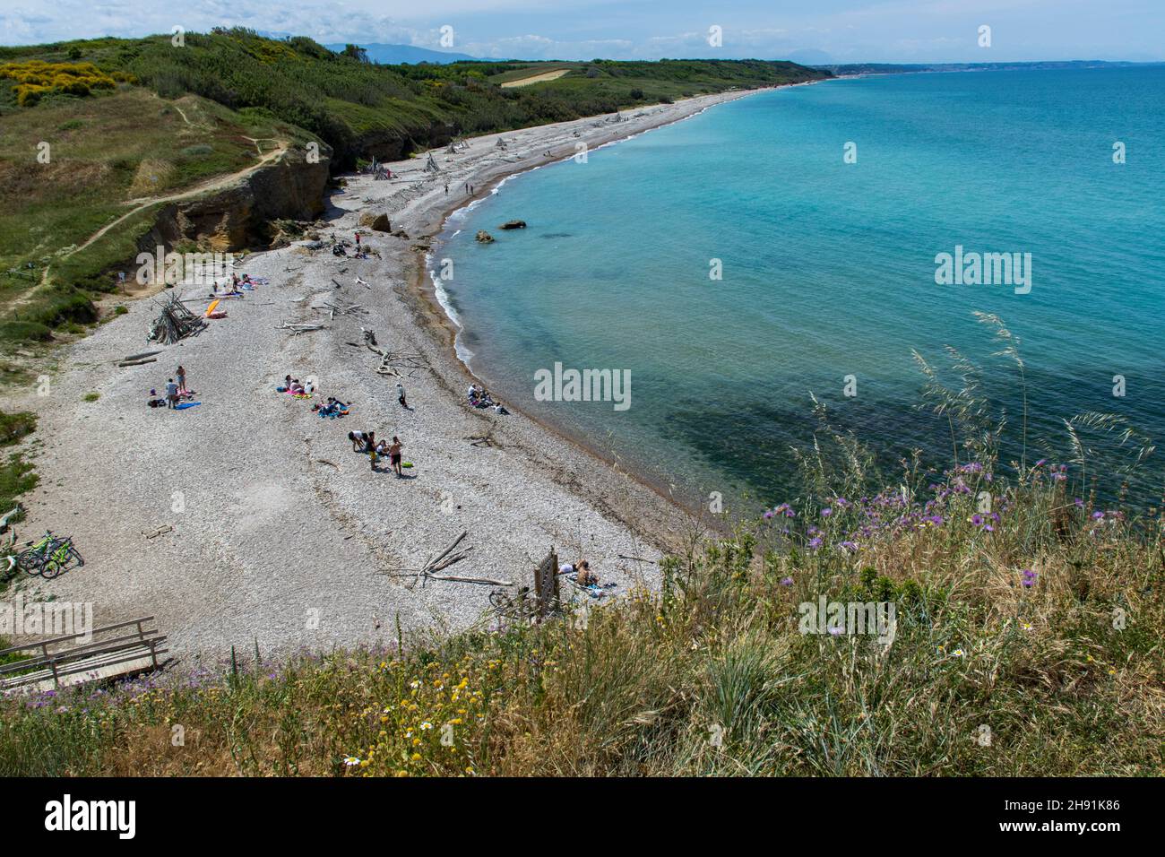 Punta Aderci, on the Costa dei Trabocchi in Abruzzo, Italy, is a very ...