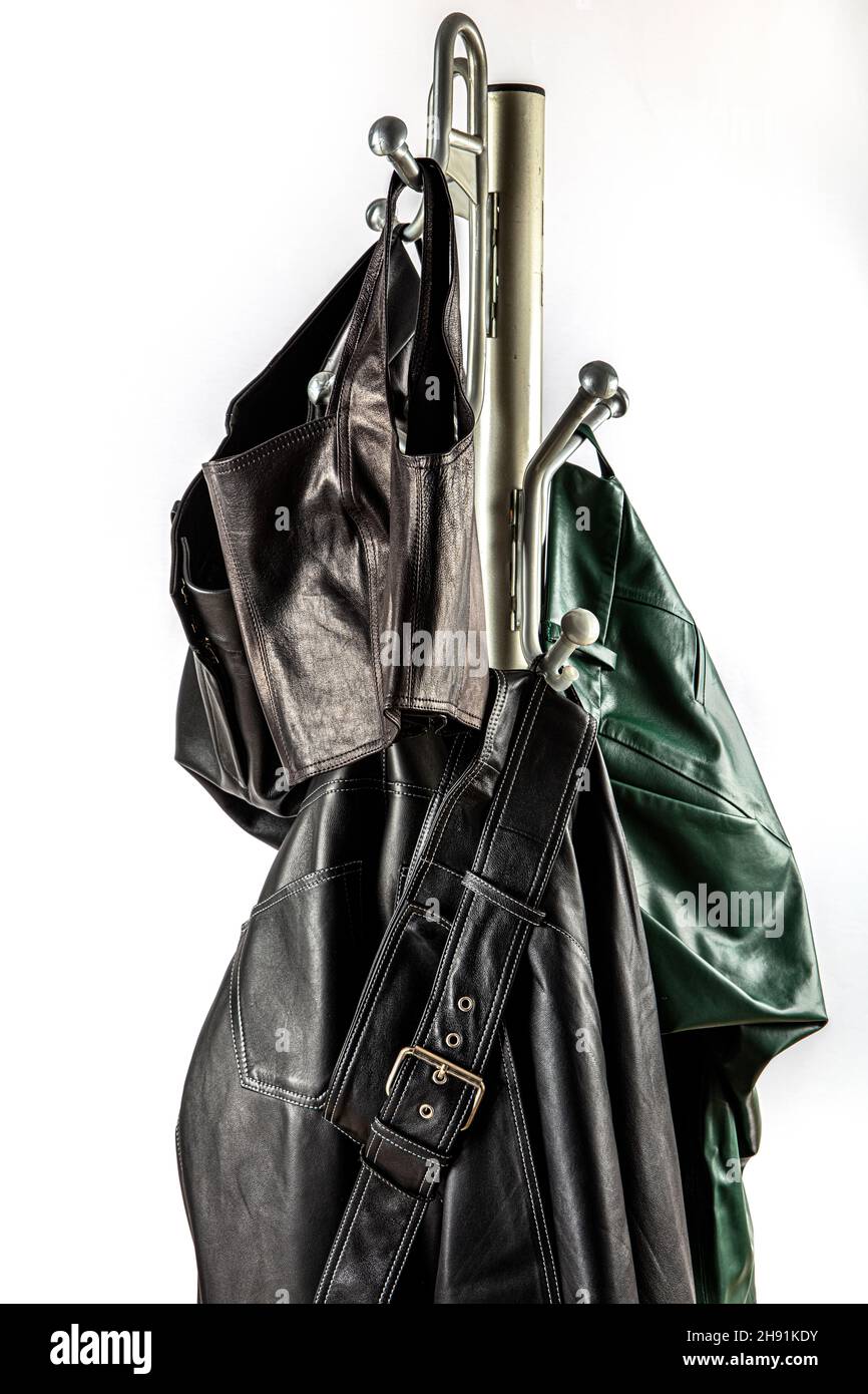Suspended leather jacket hi-res stock photography and images - Alamy
