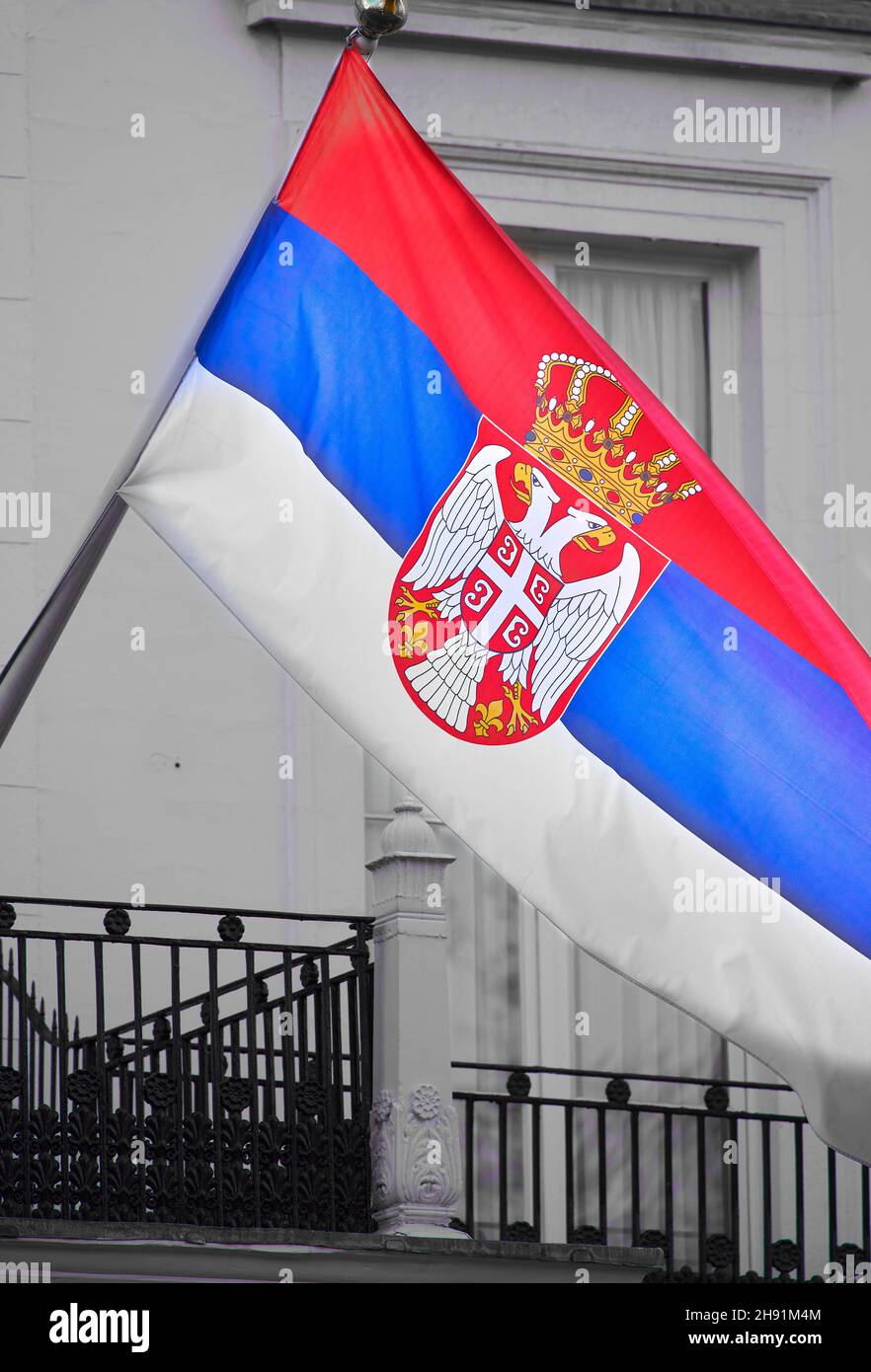 Serbia embassy, London, England Stock Photo - Alamy
