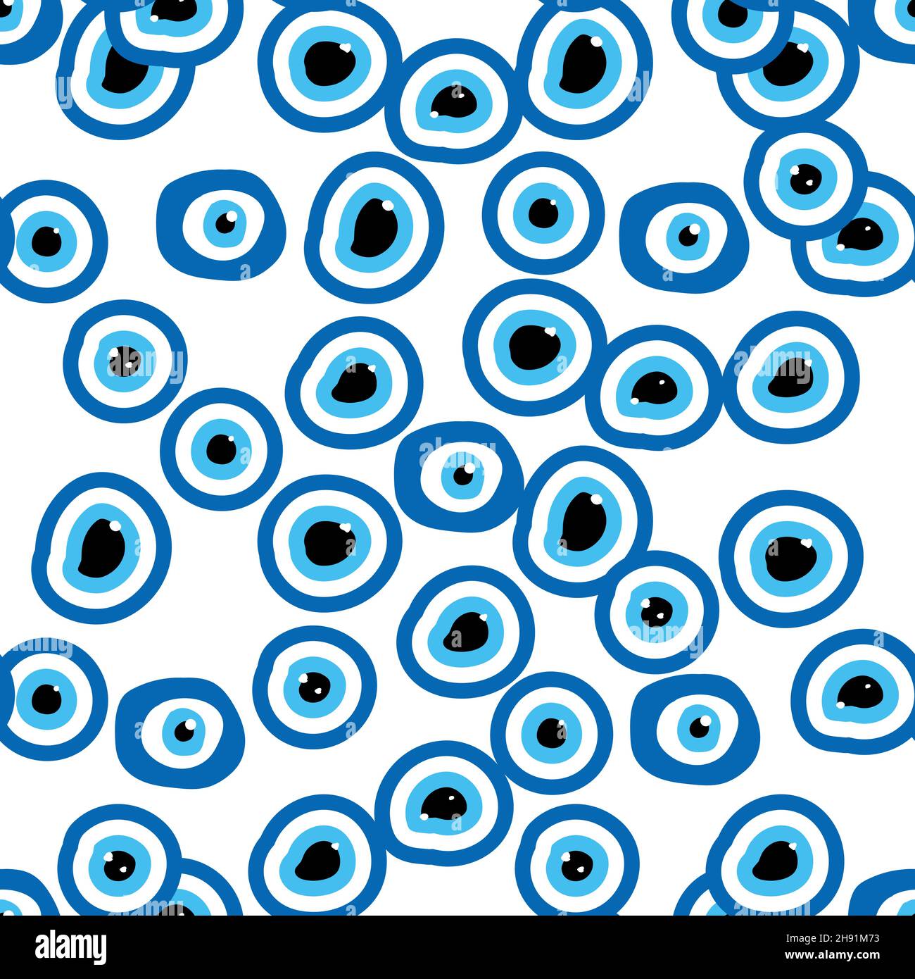 Seamless pattern with Turkish evil eye bead. Good luck. Turkish tile ...