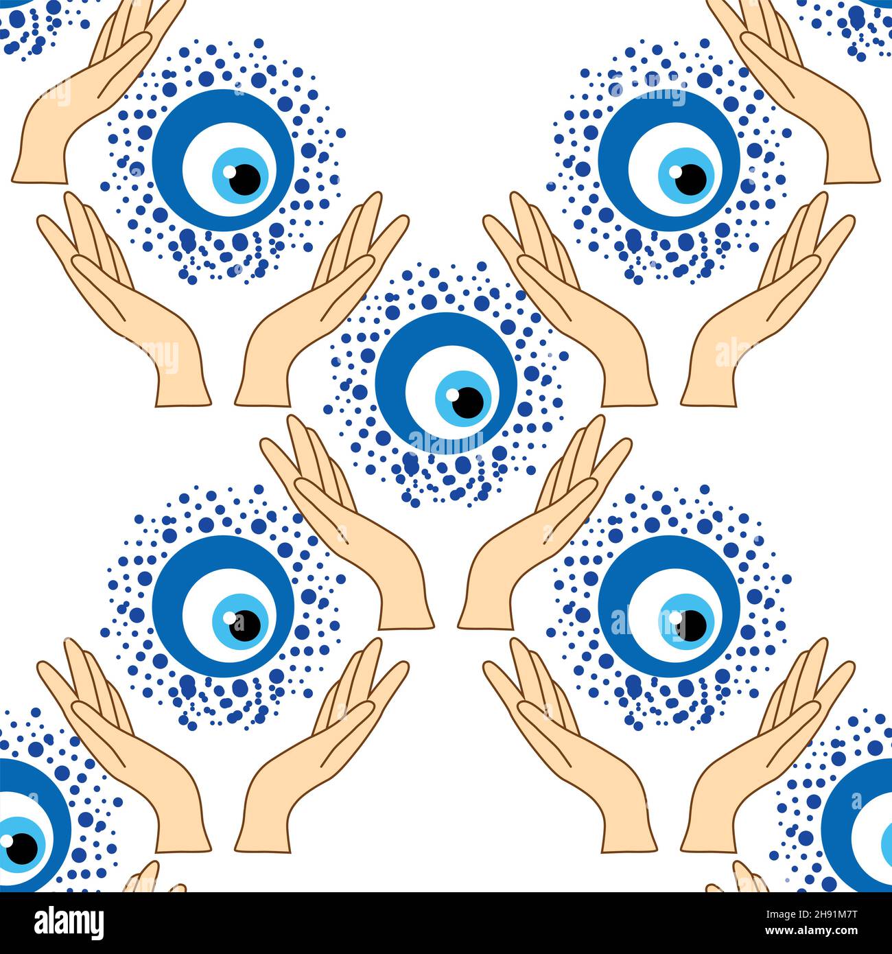 Evil eye seamless pattern. Magic, witchcraft, occult symbol. Hamsa eye ...