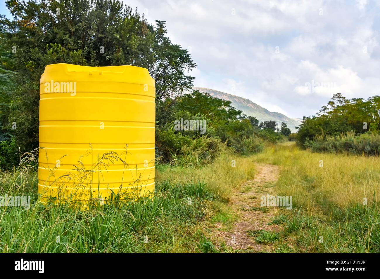 A large industrial sized yellow container containing thousands of ...