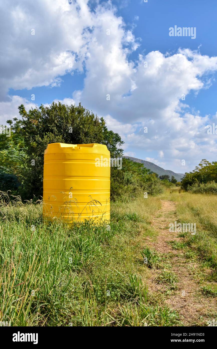 A large industrial sized yellow container containing thousands of ...