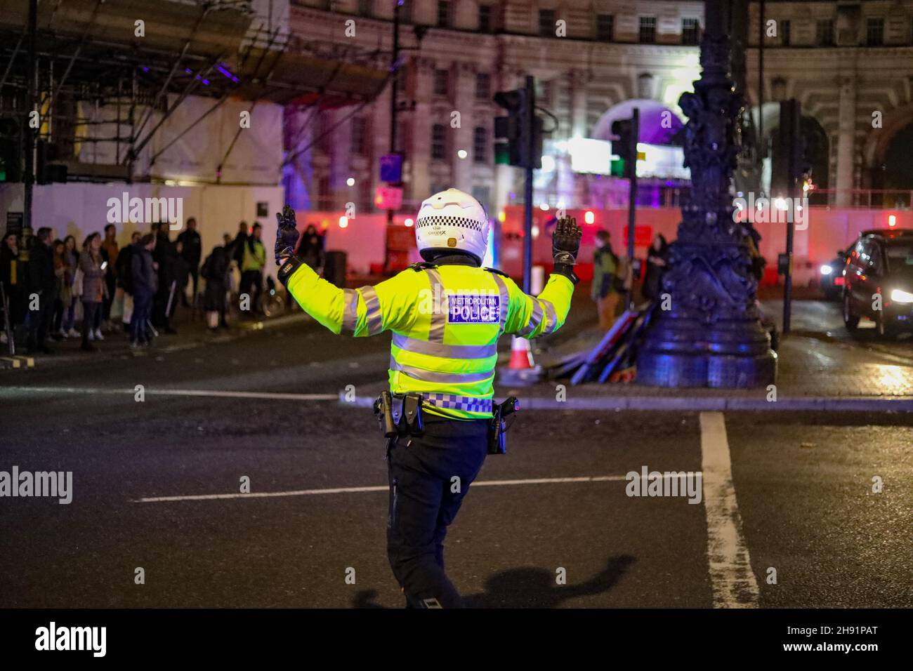 Emergency services fireand police attend a fire in Central London Stock ...