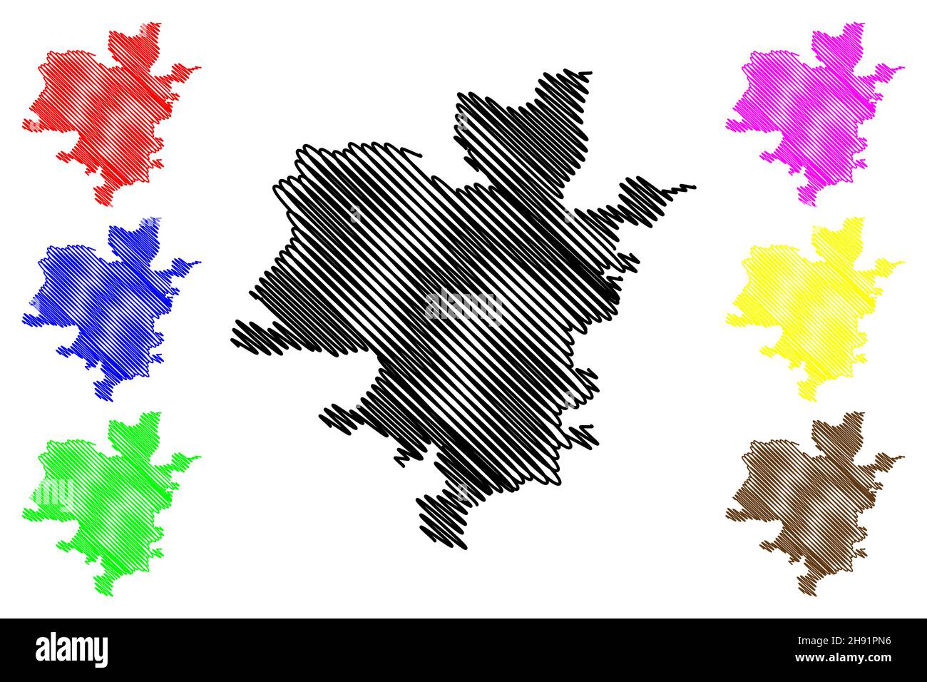 Hyderabad district (Telangana State, Republic of India) map vector ...