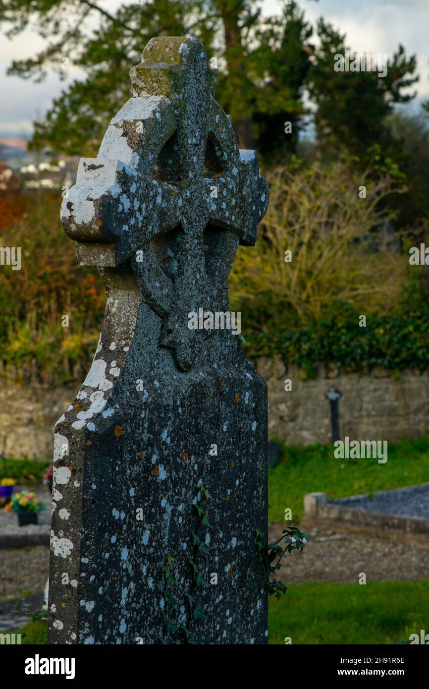 Celtic crosses mounted on cemeteries in Ireland Stock Photo - Alamy