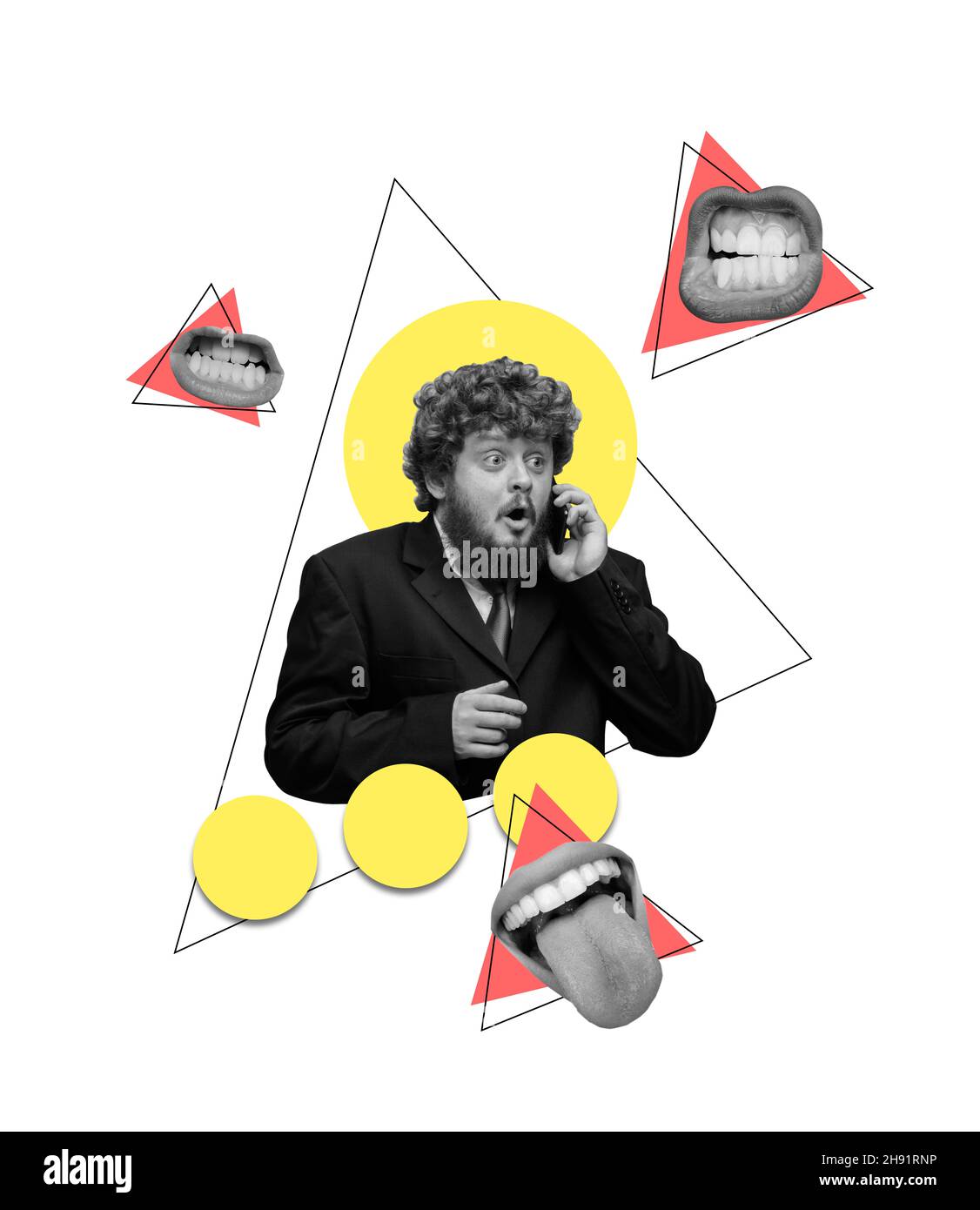 Art collage phone talking Cut Out Stock Images & Pictures - Alamy