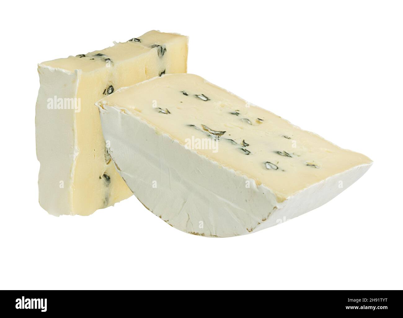 Piece of blue cheese isolated on white background Stock Photo - Alamy