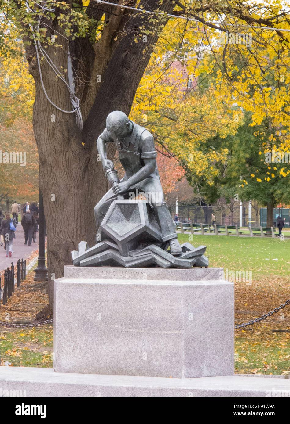 Industry statue in Boston Common Boston Massachusetts USA Stock Photo ...