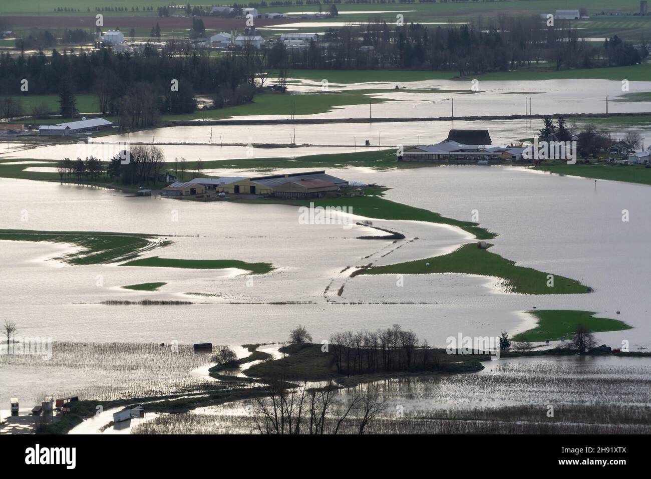 Devastating Flood Natural Disaster in the city and farmland after storm ...