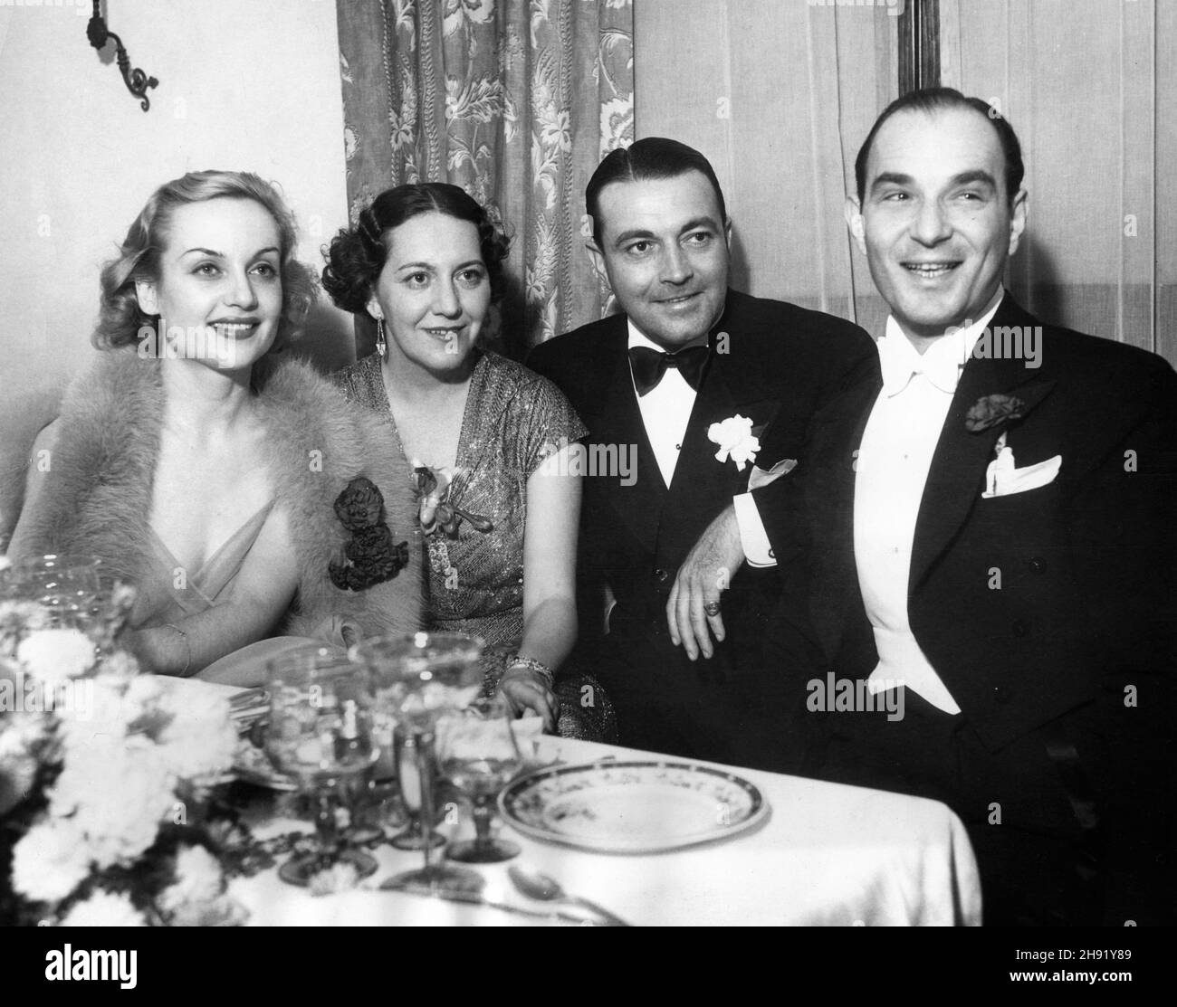 CAROLE LOMBARD Mr and Mrs RICHARD BARTHELMESS and screenwriter ROBERT ...