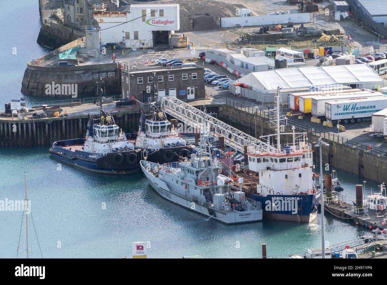 Border Force boats in the docks of Dover, Kent, UK. 14.11.21 Stock ...