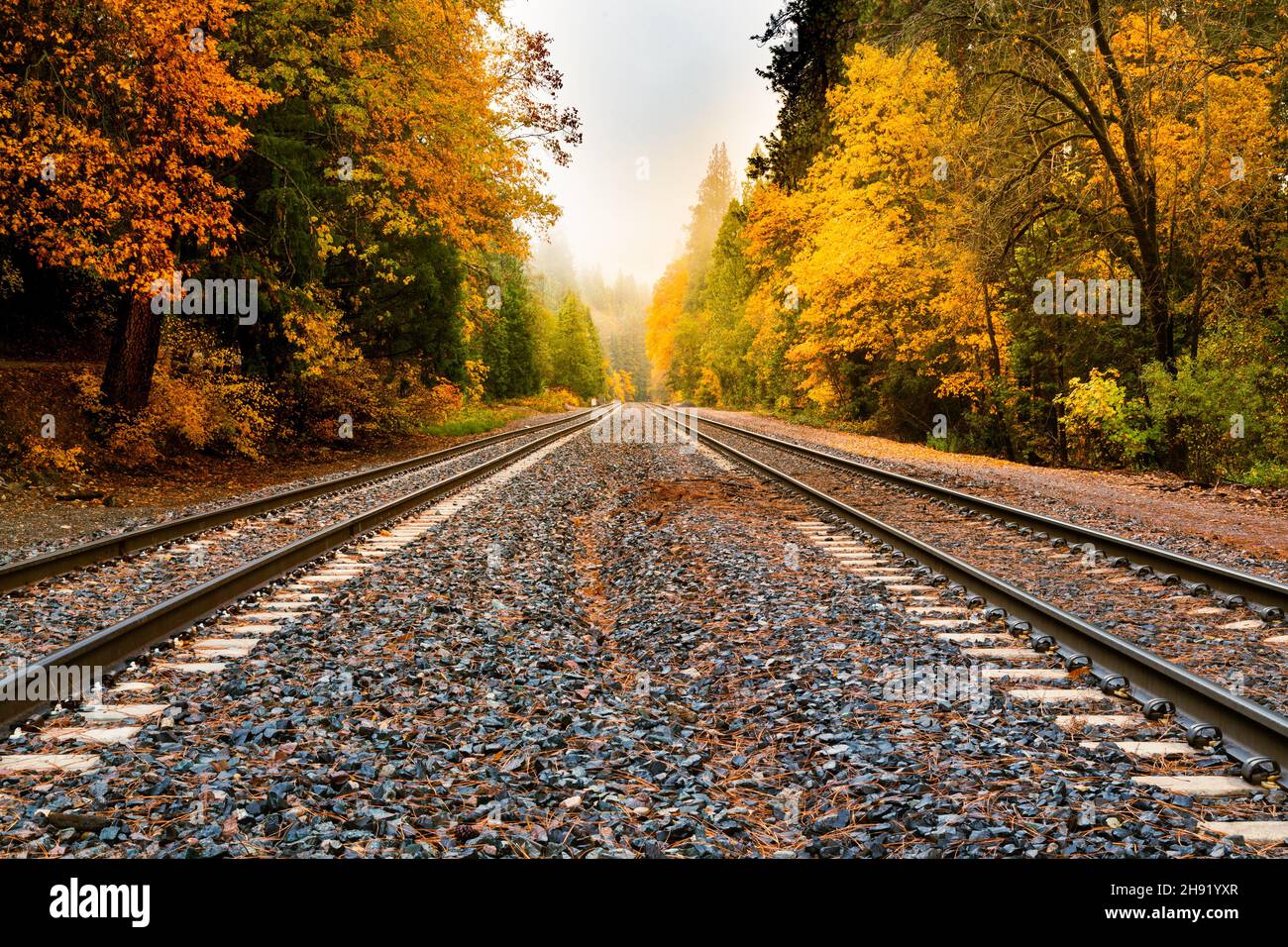 Train tracks autumn california hi-res stock photography and images - Alamy
