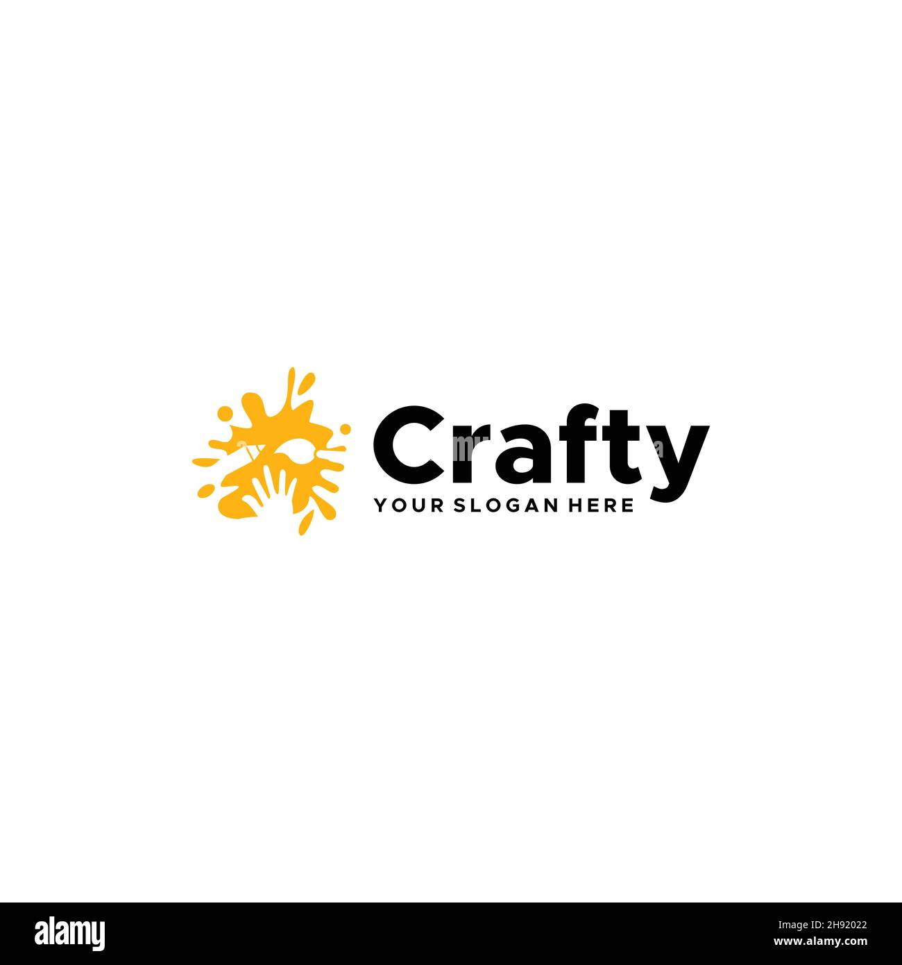 flat Crafty hand pen brush splash logo design Stock Vector Image & Art ...