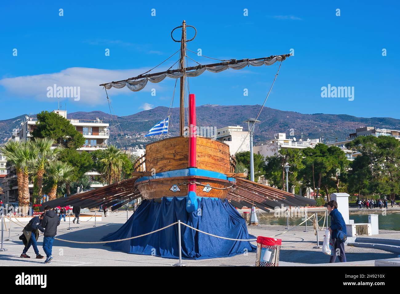VOLOS, GREECE - Dec 01, 2021: Argo is located in its port, beautiful ...