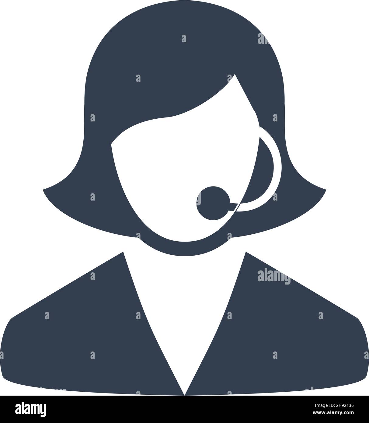 Operator woman Avatar Monochrome Icon line Art Stock Vector Image & Art ...